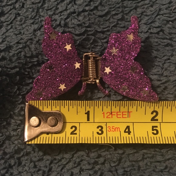 Vintage | Accessories | Vintage Purple Sparkly Butterfly Clip With ...